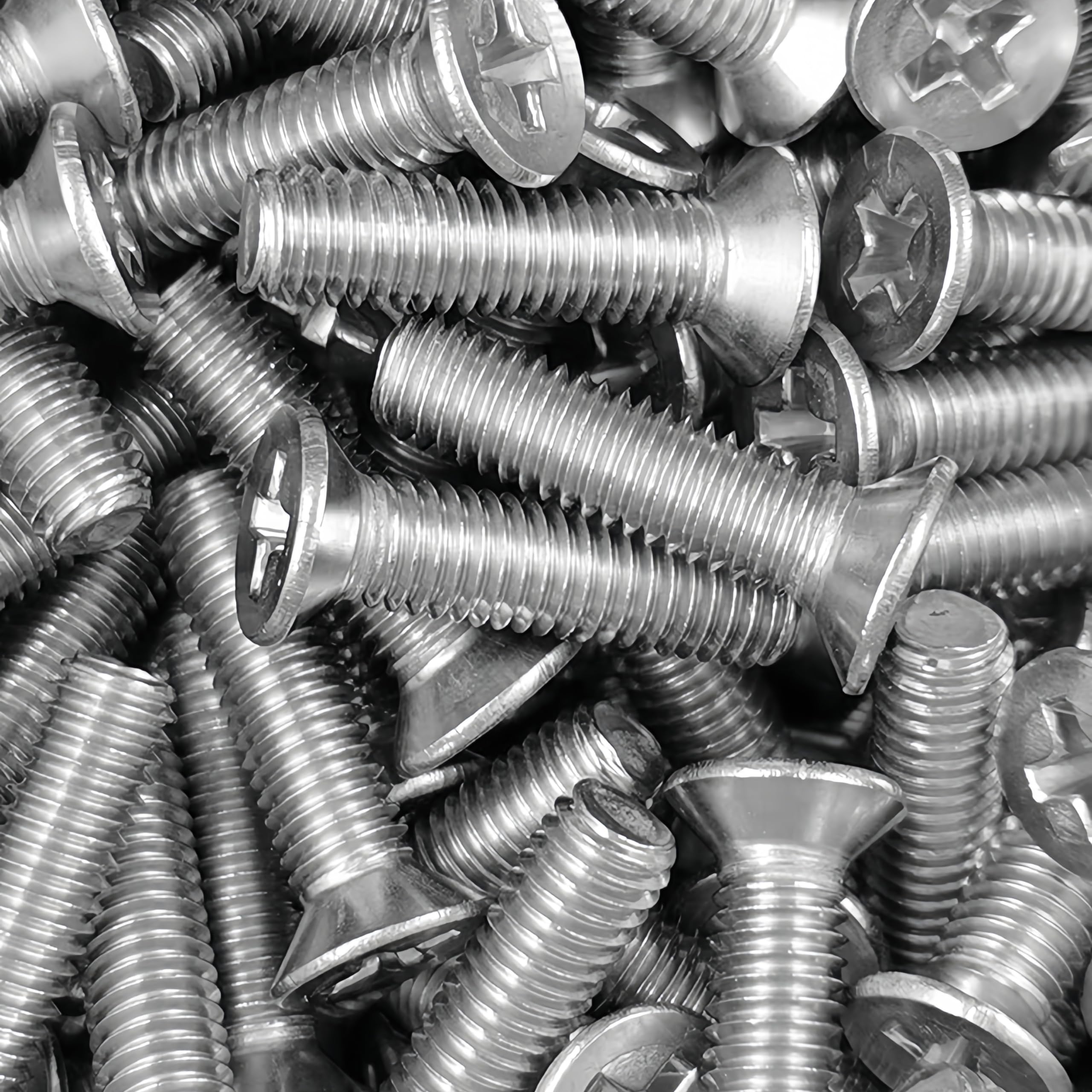 NACX M2 x 6mm Phillips Countersunk Flat Head Machine Screws Bolts, A2-70, Silver Tone, 304 Stainless Steel, 500Pcs