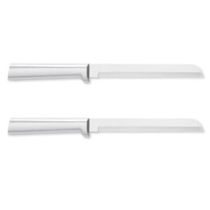 rada bread knife stainless steel serrated blade with aluminum, 6 inches, pack of 2