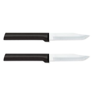 rada regular serrated paring knife – stainless steel blade with stainless steel resin handle, 6-3/4 inches, pack of 2