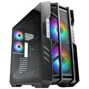 cooler master haf 700 e-atx high airflow pc case, mesh front panel, dual 200mm sickleflow customizable arg fans, 1 x usb 3.2 gen 2 type c, 4 x usb 3.2 gen 1 (3.0) (h700-ignn-s00)