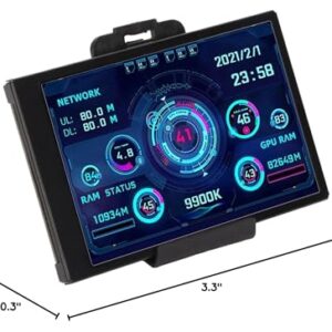 Heayzoki PC Temperature Display Screen, 3.5in IPS USB Mini Screen, PC Sensor Panel, AIDA64 PC CPU Data Monitor, Only Support for Windows System.