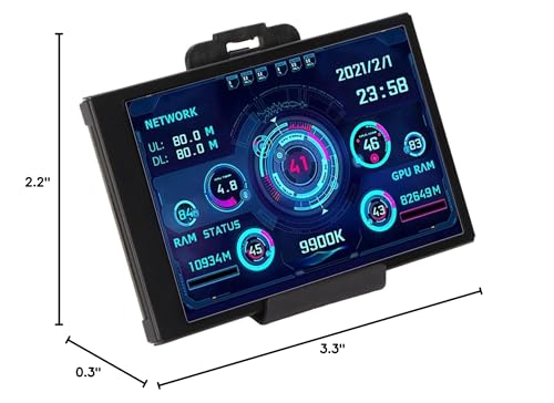 Heayzoki PC Temperature Display Screen, 3.5in IPS USB Mini Screen, PC Sensor Panel, AIDA64 PC CPU Data Monitor, Only Support for Windows System.