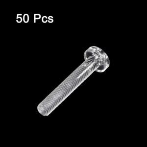 uxcell M5x30mm Plastic Phillips Bolts 50pcs PC Pan Head Machine Screws Transparent