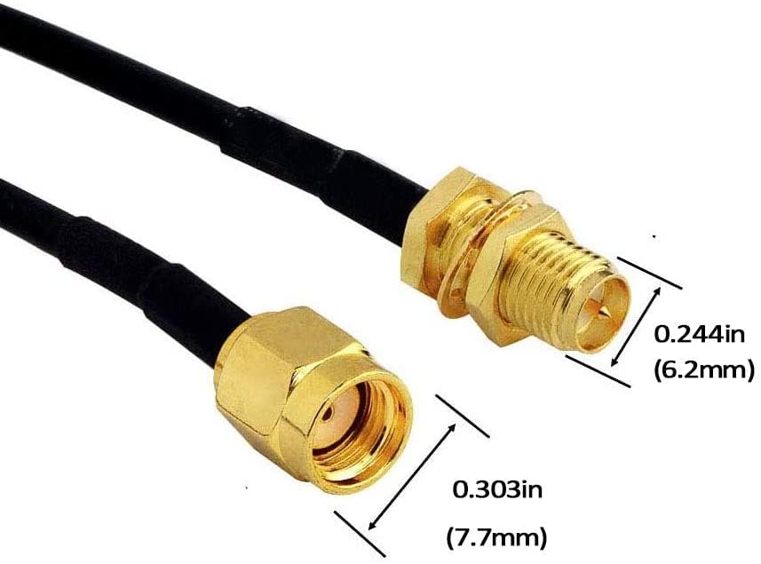 16ft WiFi Antenna Extension Cable RG174 RP-SMA Coaxial Cable Low Loss for Wireless LAN Router Bridge External Antenna Equipment 2 Pack