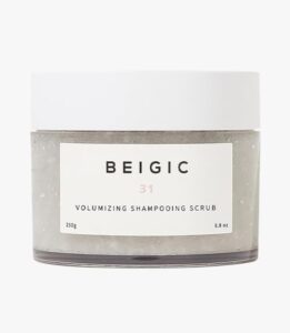 beigic volumizing shampooing scrub – korean haircare vegan scalp exfoliator & shampoo w/sacha inchi oil & sea salt for buildup, flakes, clarifying itchy scalp (8.81 oz)