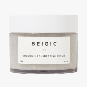 BEIGIC Volumizing Shampooing Scrub – Korean Haircare Vegan Scalp Exfoliator & Shampoo w/Sacha Inchi Oil & Sea Salt for Buildup, Flakes, Clarifying Itchy Scalp (8.81 Oz)