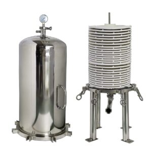 HNZXIB 12" Lenticular Filter Housing with 2 Filter Stacks Alcohol Syrup Beer Filtration