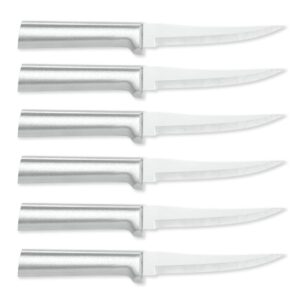 rada cutlery super parer paring knife – stainless steel blade with silver aluminum handle, 8-3/8 inches, 6 pack