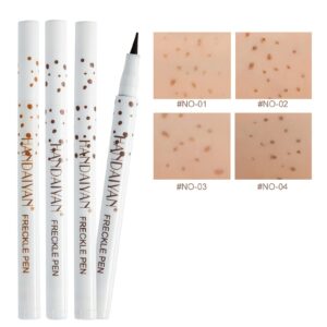 Sumeitang Freckle Pen, 4 Colors Kit - Natural Lifelike Faux Freckle Makeup Pen, Waterproof Long Lasting, Create Sunkissed Skin(4Pack)