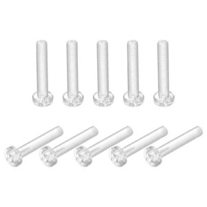 uxcell m5x30mm plastic phillips bolts 50pcs pc pan head machine screws transparent