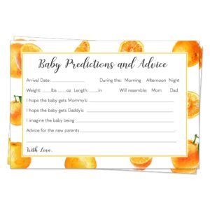 the invite lady orange citrus advice for mommy to be predictions cards shower game games activity tangerine summer citrus little cutie tropical (24 count)