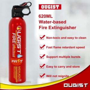 Fire Extinguisher with Mount - 4 in-1 Fire Extinguishers for The House, Portable Car Fire Extinguisher, Water-Based Fire Extinguishers(620ml)