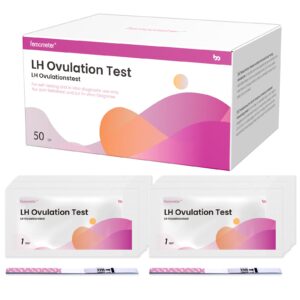 femometer ovulation test strips, 50 lh strips for women over 99% accurate & easy to use