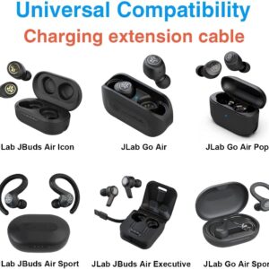 3.3 FT USB Male to Female Extension Charger Cable for JLab Go Ai/Pop/Sport, JLab Epic Air ANC/Sport ANC, JLab JBuds Air/Sport/Executive/Play Gaming/ANC Wireless Bluetooth Earbuds Charging Case Adapter