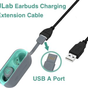 3.3 FT USB Male to Female Extension Charger Cable for JLab Go Ai/Pop/Sport, JLab Epic Air ANC/Sport ANC, JLab JBuds Air/Sport/Executive/Play Gaming/ANC Wireless Bluetooth Earbuds Charging Case Adapter