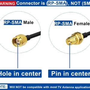 16ft WiFi Antenna Extension Cable RG174 RP-SMA Coaxial Cable Low Loss for Wireless LAN Router Bridge External Antenna Equipment 2 Pack