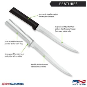 RADA Carving Knife – Boning Knife with Stainless Steel Blade and Steel Resin Handle, 11 Inches, Pack of 2