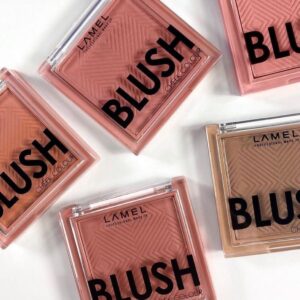 Lamel Pink Blush Cheek Color Mini - Blendable Natural Blush Powder - Enhances & Defines Shapes & Features - Contouring Powder Blush - 4 Universal Shades - № 405 (Pink Blossom) - 3.8g / 0.13 oz