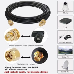 16ft WiFi Antenna Extension Cable RG174 RP-SMA Coaxial Cable Low Loss for Wireless LAN Router Bridge External Antenna Equipment 2 Pack