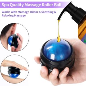 3 Pack Massage Oil for Massage Therapy,Sore Muscle Arnica Oil & Lavender Oil Massage Oil for Date Night & Ginger Oil Lymphatic Drainage & Massage Ball-Relaxing Massage Christmas Gifts for Men Women