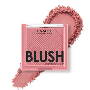 lamel pink blush cheek color mini - blendable natural blush powder - enhances & defines shapes & features - contouring powder blush - 4 universal shades - № 405 (pink blossom) - 3.8g / 0.13 oz