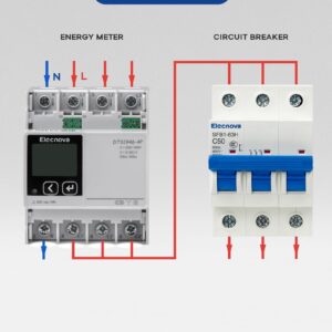 Elecnova 6-63A Miniature Circuit Breaker, AC 3 Pole 400V, DIN Rail Mounted 50 amp Breaker, Thermal Magnetic Trip, 110V / 120V Available, Overload, Short-Circuit Protection