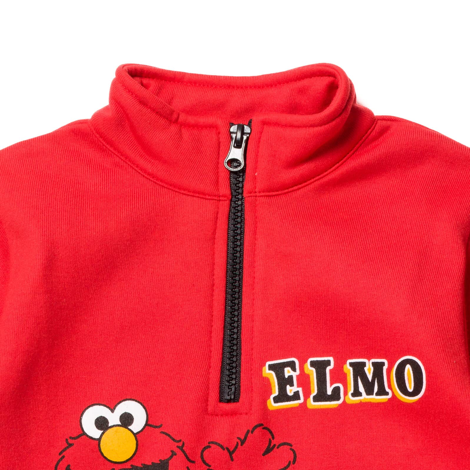 Sesame Street Elmo Infant Baby Boys Fleece Half Zip Sweatshirt and Pants Set red/black 18 Months