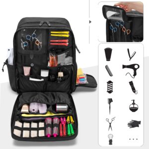 BAFASO Large Capacity Barber Case, Travel Hairdresser Bag Holds Various Hair Cutting Tools (Bag Only), Black