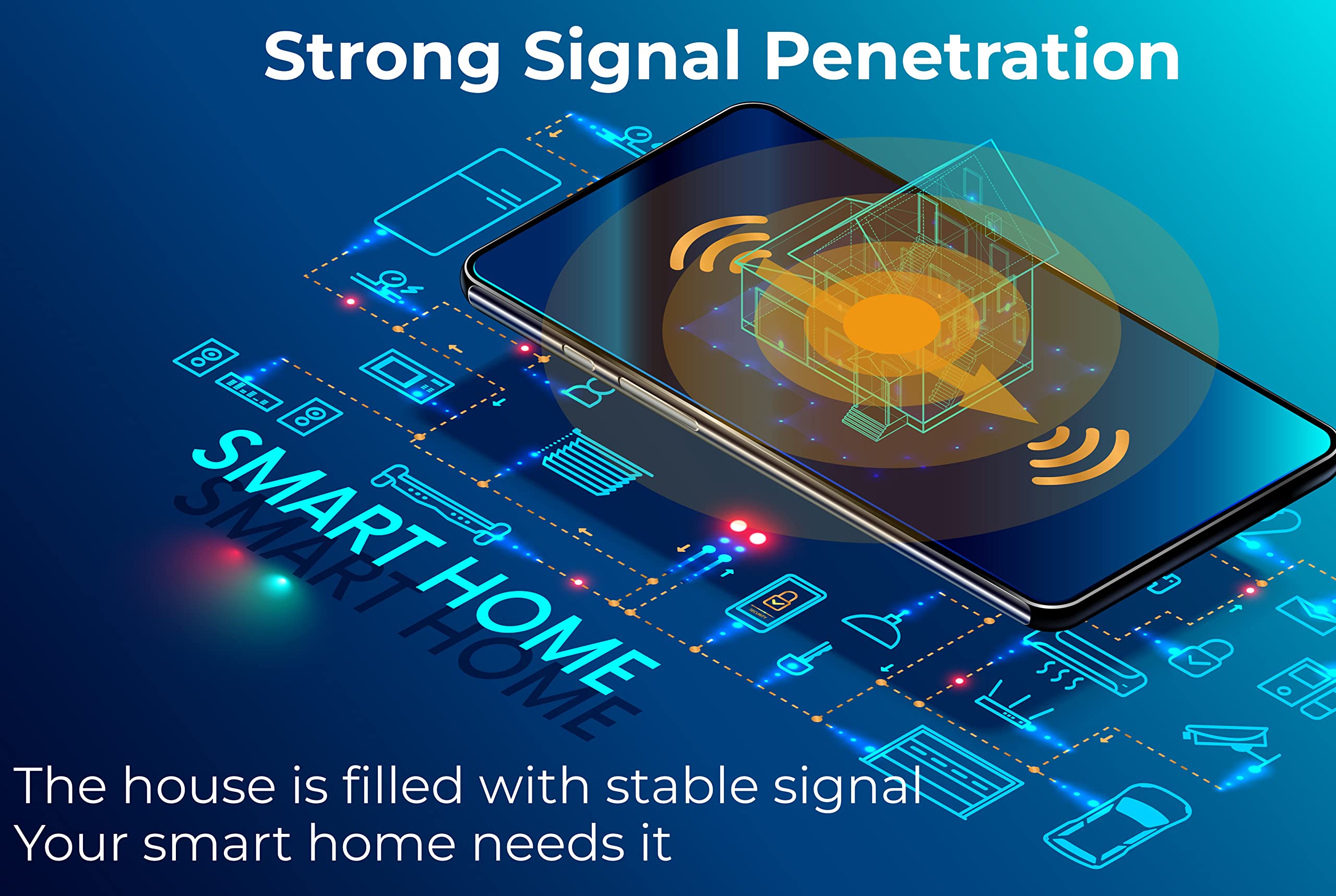 WiFi Extender Signal Booster - Covers Up to 9600 Sq.ft and 45 Devices, 2023 Newest Wireless Signal Amplifier with Ethernet Port & Access Point, Easy Setup, Alexa Compatible