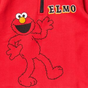 Sesame Street Elmo Infant Baby Boys Fleece Half Zip Sweatshirt and Pants Set red/black 18 Months