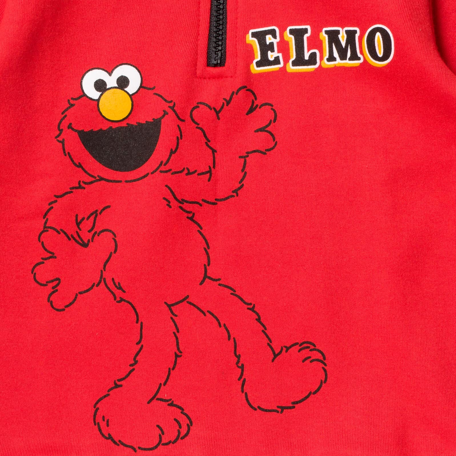 Sesame Street Elmo Infant Baby Boys Fleece Half Zip Sweatshirt and Pants Set red/black 18 Months