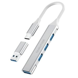 USB-c Hub, USB 3.0 hub QUAUTYER 4 in 1 USB Port Extender USB Splitter for Laptop, USB hub for MacBook Pro/Air and More Devices