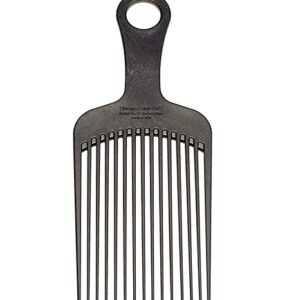 Chicago Comb Model 11 Carbon Fiber, Large Hair Pick, Anti-Static, 7.5 Inches (19 cm), Made in USA