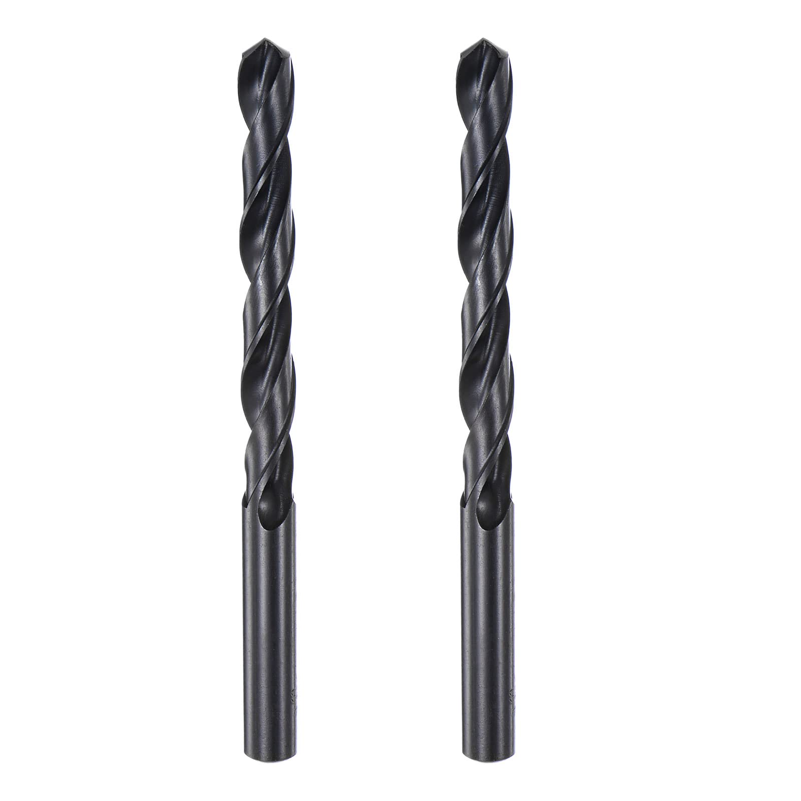 uxcell 6542 High Speed Steel Straight Shank Twist Jobber Drill Bit, Fully Ground Black Oxide Drill Bits 9.4mm Drill Diameter 125mm Total Length 2 Pcs