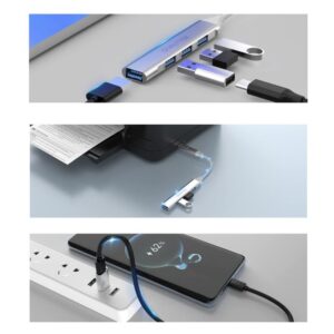 USB-c Hub, USB 3.0 hub QUAUTYER 4 in 1 USB Port Extender USB Splitter for Laptop, USB hub for MacBook Pro/Air and More Devices