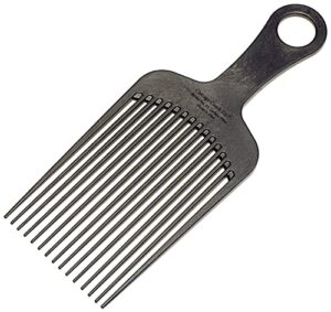 chicago comb model 11 carbon fiber, large hair pick, anti-static, 7.5 inches (19 cm), made in usa