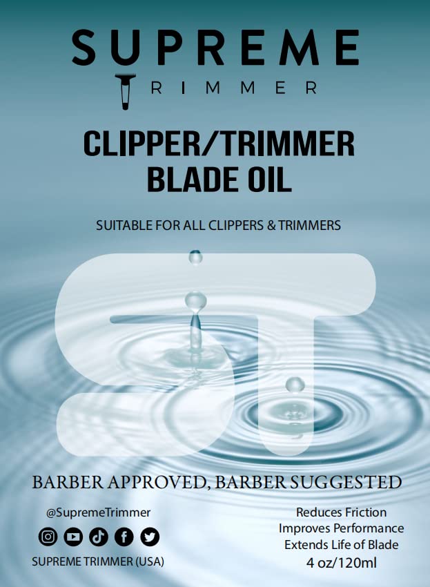 Supreme Trimmer Premium Hair Clipper Blade Lubricating Oil | 4 FL OZ Anti-Rust Barber Clipper Oil for Blades, Hair Trimmer | STO710