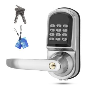 keypad door lock with left handle, auto-lock door locks with keypads & fob cards, keyless entry door lock with handle，electronic door lock, digital door lock for front door