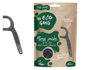 the eco gang floss picks made from plant based materials vegan charcoal