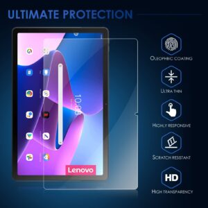 DETUOSI 2-PACK Screen Protector for Lenovo Tab M10 Plus 3rd Gen 10.6" 2022 (TB125FU TB128FU TB128XU), Ultra-Clear/Case Friendly/Touch Sensitive/Bubble Free/Anti-Scratch Mica Tempered Glass