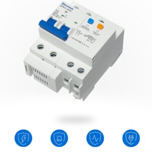 Elecnova 6-63A Miniature Circuit Breaker, 2Pole+N AC 63 Amp 230V, DIN-Rail Mounted MCB, Circuit Leakag, Overload, Short-Circuit Trip, 110V / 120V Available