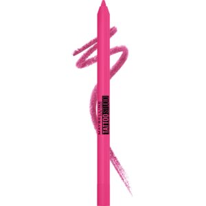 maybelline new york tattoo studio long-lasting sharpenable eyeliner pencil, glide on smooth gel pigments with 36 hour wear, waterproof ultra pink 0.04 oz