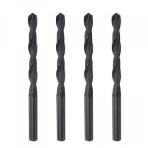 uxcell 6542 high speed steel straight shank twist jobber drill bit, fully ground black oxide drill bits 7.9mm drill diameter 117mm total length 4 pcs