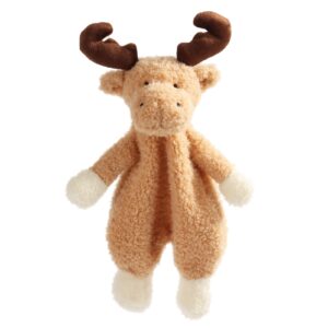 apricot lamb stuffed animals moose security blanket brown reindeer infant nursery character blanket luxury snuggler plush 10 inches