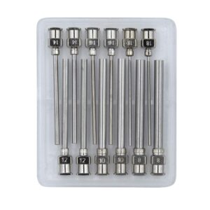 Dispensing Needle 1.97inch Stainless Steel Blunt Tip Needle Set Luer Lock Luer Slip Adapter Tips 8Ga, 10Ga, 12Ga, 14Ga, 16Ga, 18Ga-12Pcs