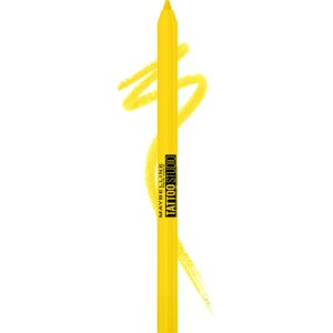 maybelline new york tattoo studio long-lasting sharpenable eyeliner pencil, glide on smooth gel pigments with 36 hour wear, waterproof citrus charge 0.04 oz