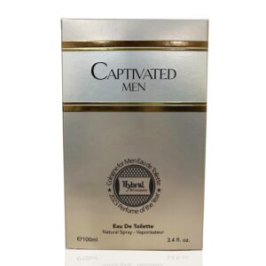 Hybrid & Company Captivated for Men Eau De Toilette Natural Spray Masculine Scent, 3.4 Fl Oz