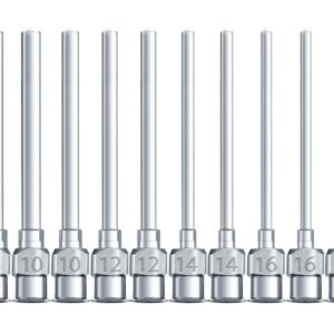 Dispensing Needle 1.97inch Stainless Steel Blunt Tip Needle Set Luer Lock Luer Slip Adapter Tips 8Ga, 10Ga, 12Ga, 14Ga, 16Ga, 18Ga-12Pcs