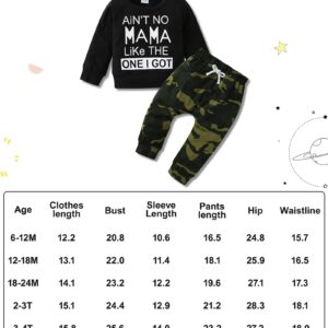 YALLET 18-24 Months Baby Boy Clothes Toddler Fall Winter Outfit Letter Print Long Sleeve Clothing 2PC Infant Hoodie Sweatshirts + Pants Set, Black