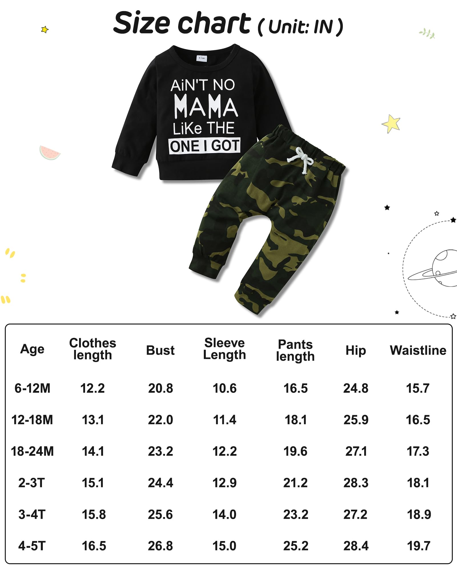 YALLET 18-24 Months Baby Boy Clothes Toddler Fall Winter Outfit Letter Print Long Sleeve Clothing 2PC Infant Hoodie Sweatshirts + Pants Set, Black